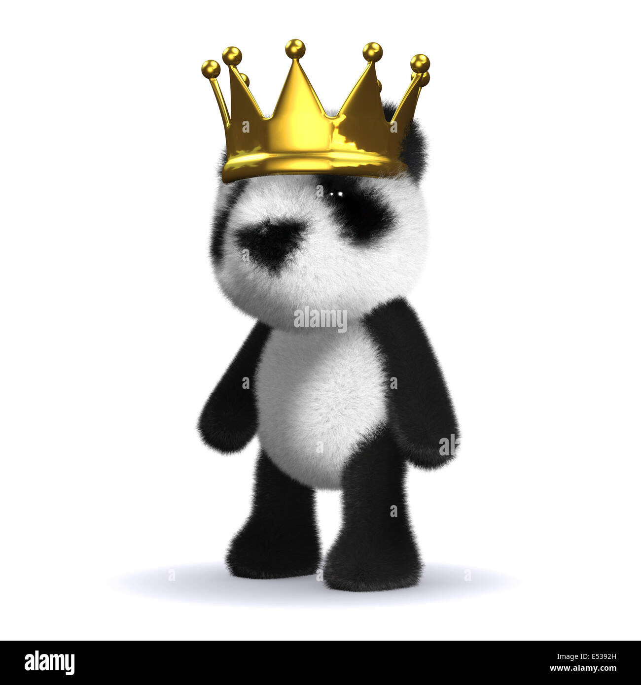 3d render of a baby panda bear wearing a gold crown Stock Photo - Alamy