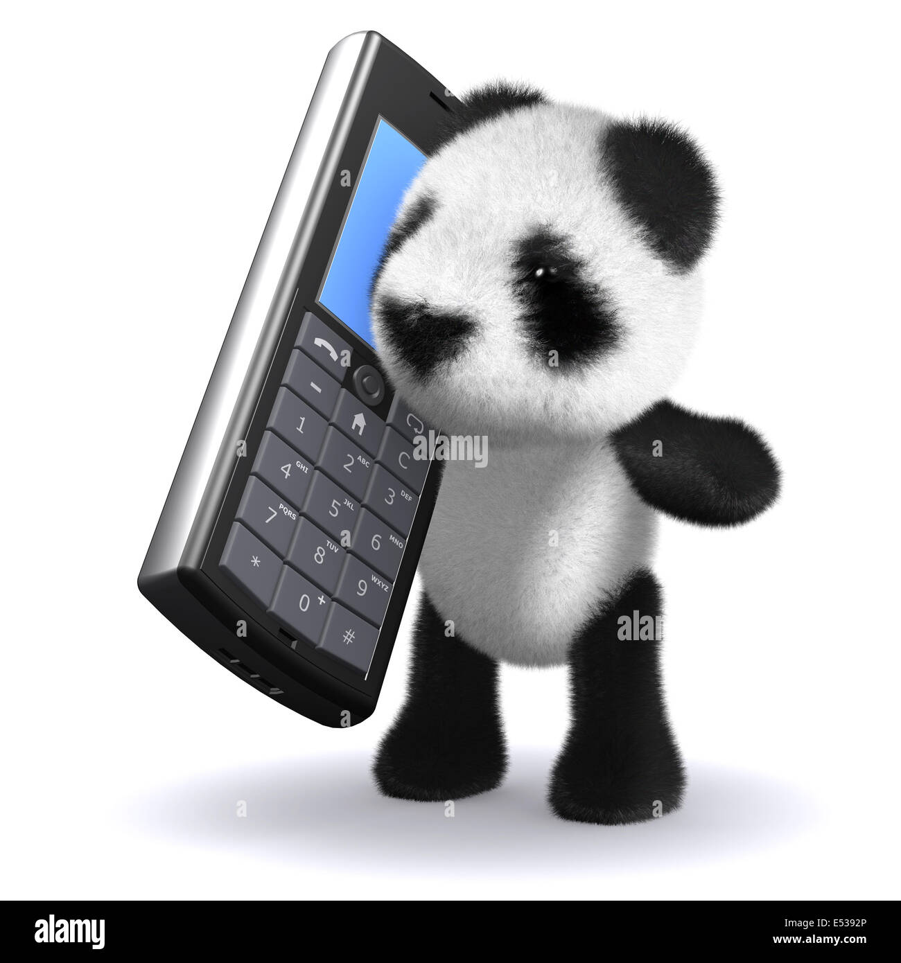 3d render of a baby panda bear with a cell phone Stock Photo - Alamy