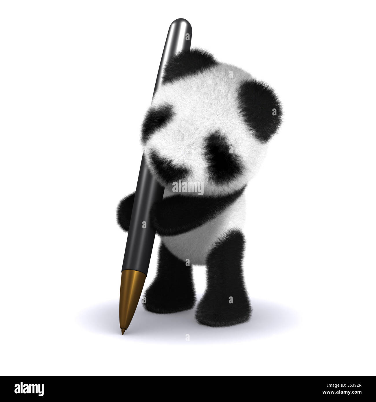 3d render of a baby panda bear writing with a pen Stock Photo - Alamy
