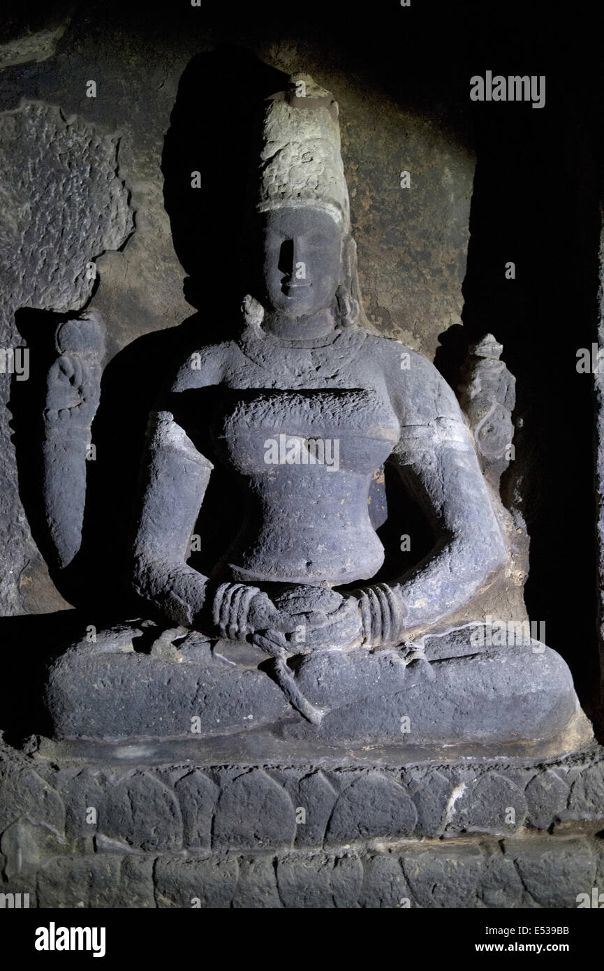 Cave 12 :Goddess image. Ellora Caves, Aurangabad, Maharashtra, India ...