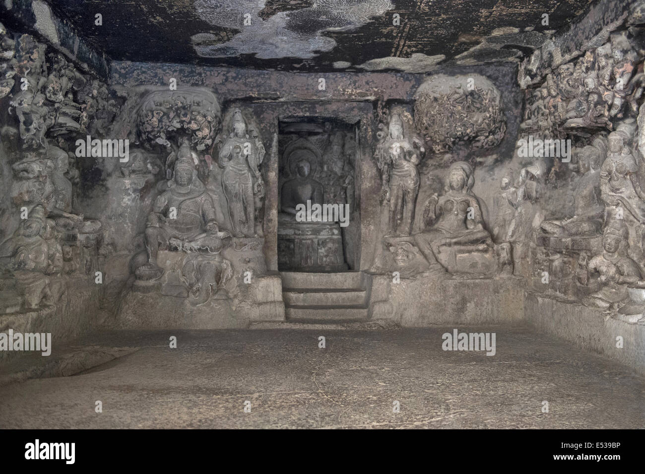 Cave 32 : Mahavira on Lion throne with Matanga and Ambika, Ellora Caves ...