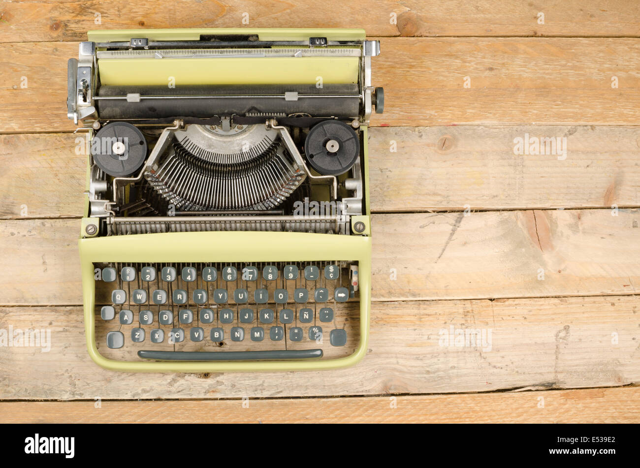 Classic typewriter shot from a high angle viewpoint Stock Photo - Alamy