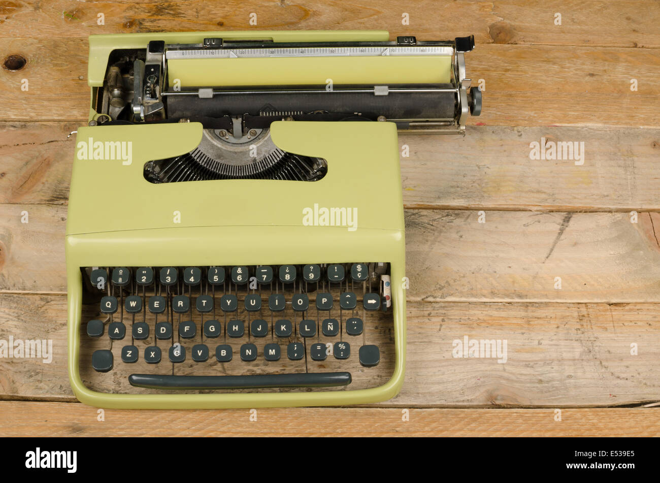Classic typewriter shot from a high angle viewpoint Stock Photo - Alamy