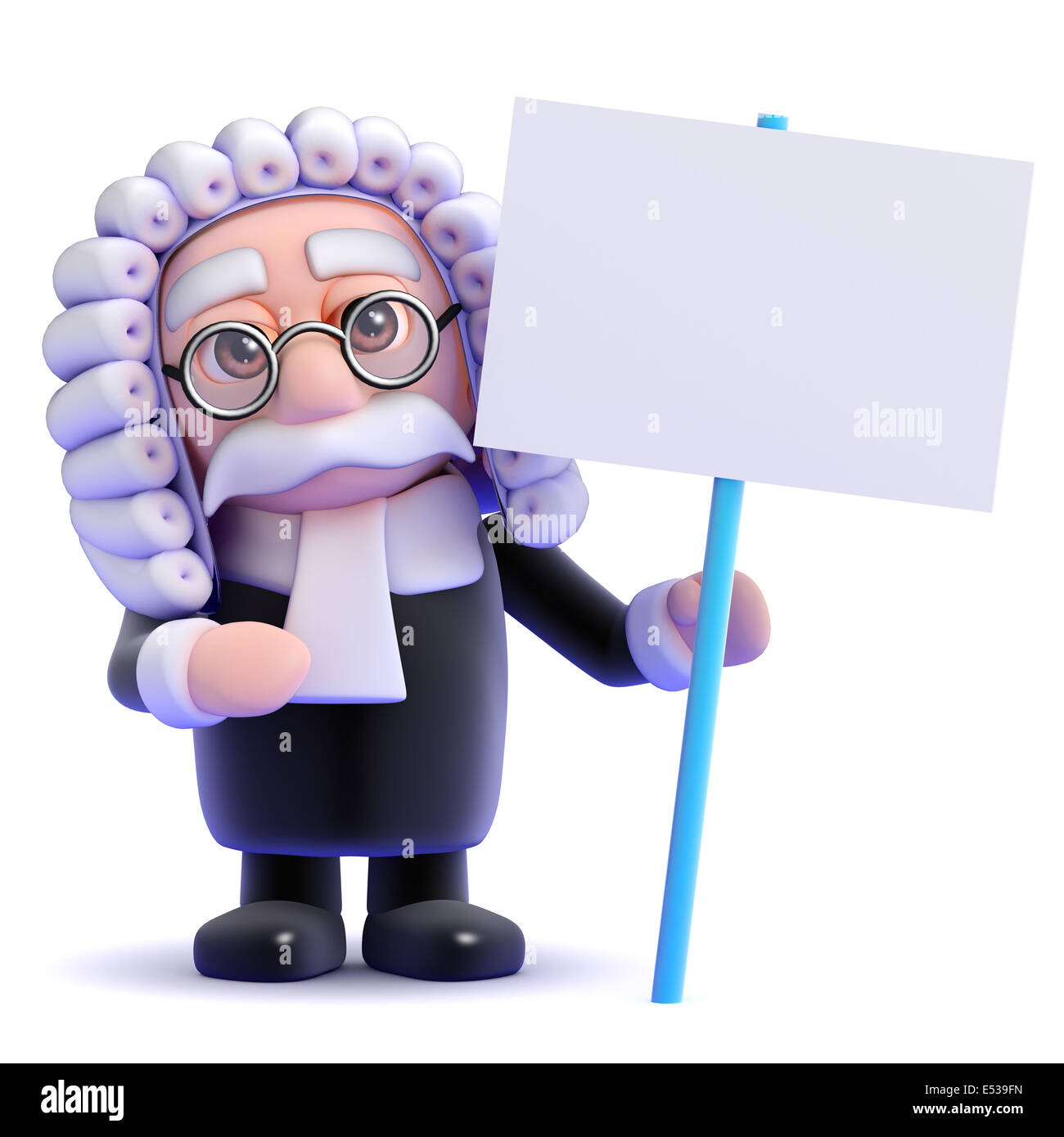 3d render of a judge with a blank placard Stock Photo - Alamy