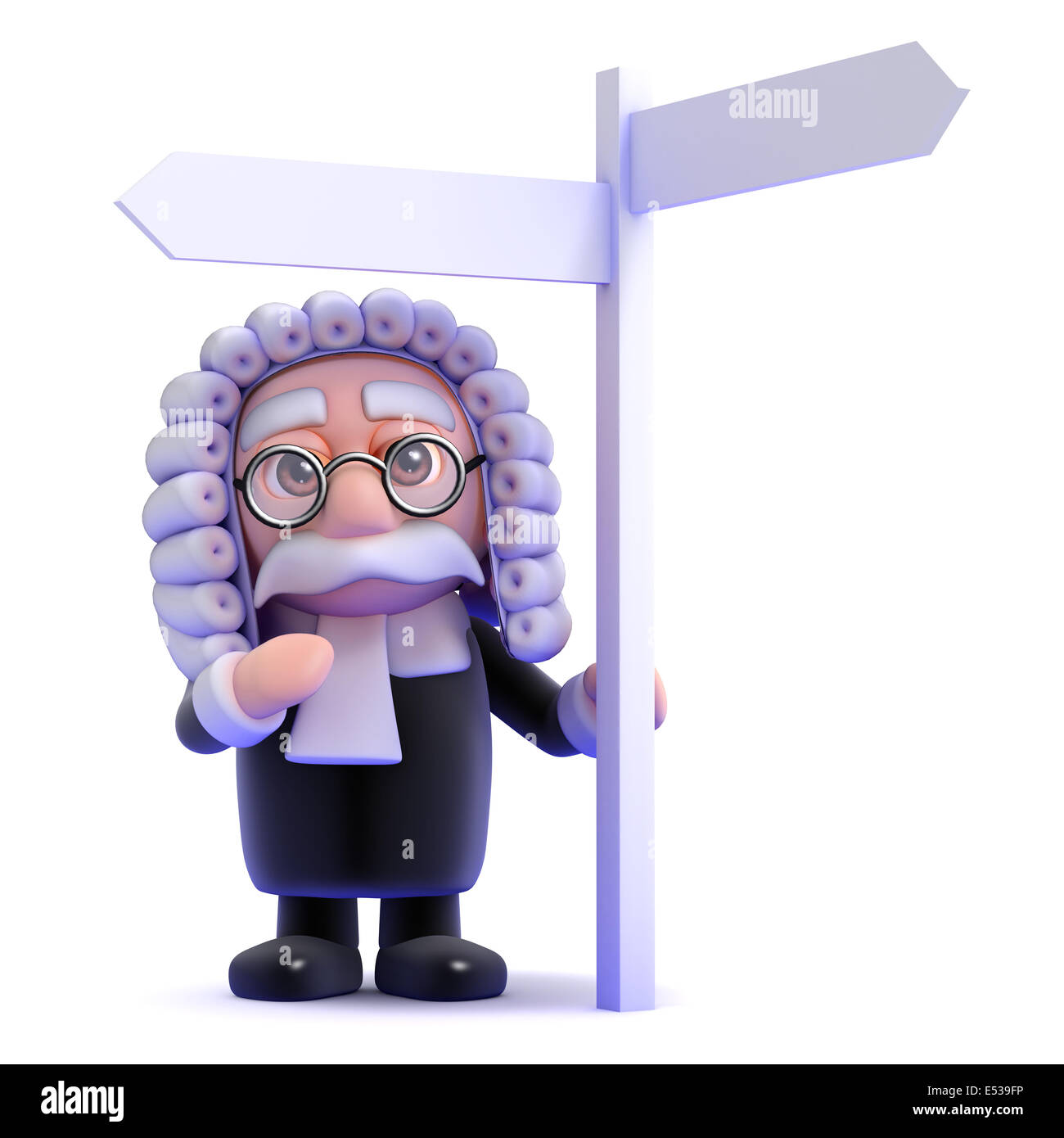 3d render of a judge at a signpost Stock Photo - Alamy