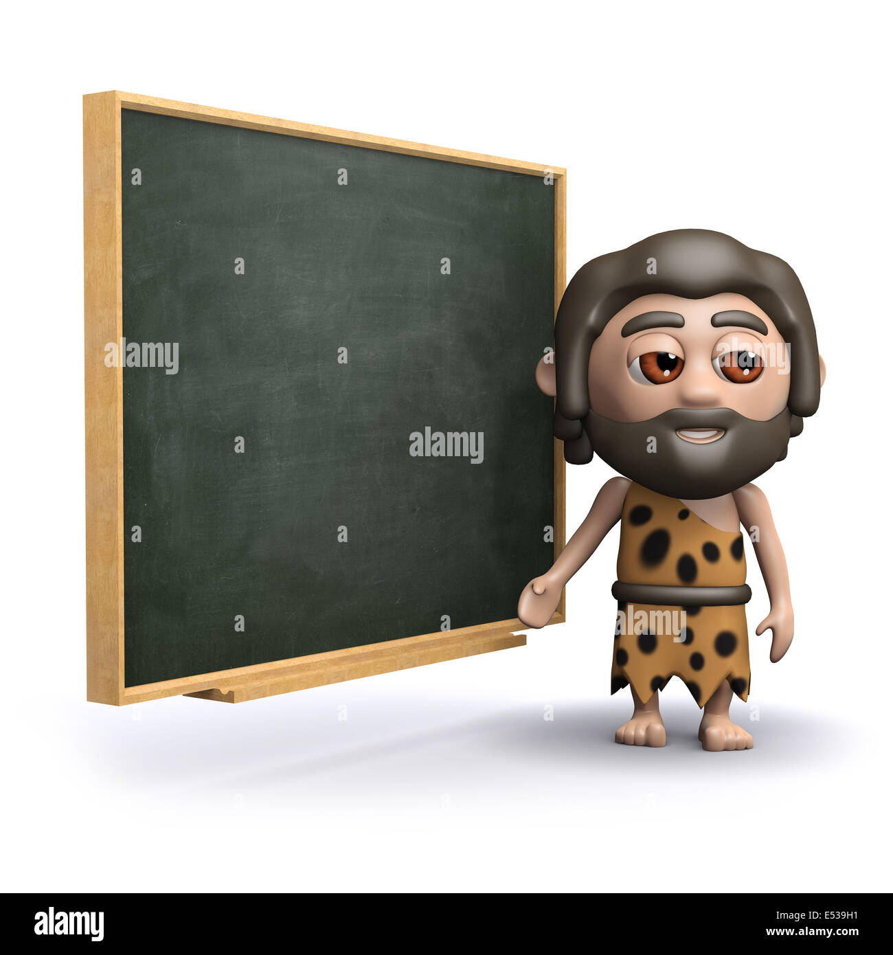 3d render of a caveman teaching at a blackboard Stock Photo - Alamy