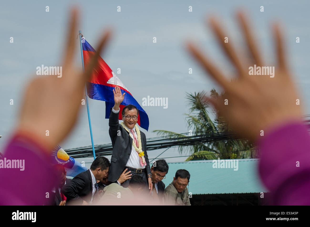 Phnom Penh, Cambodia. 19th July, 2014. Sam Rainsy, president of ...