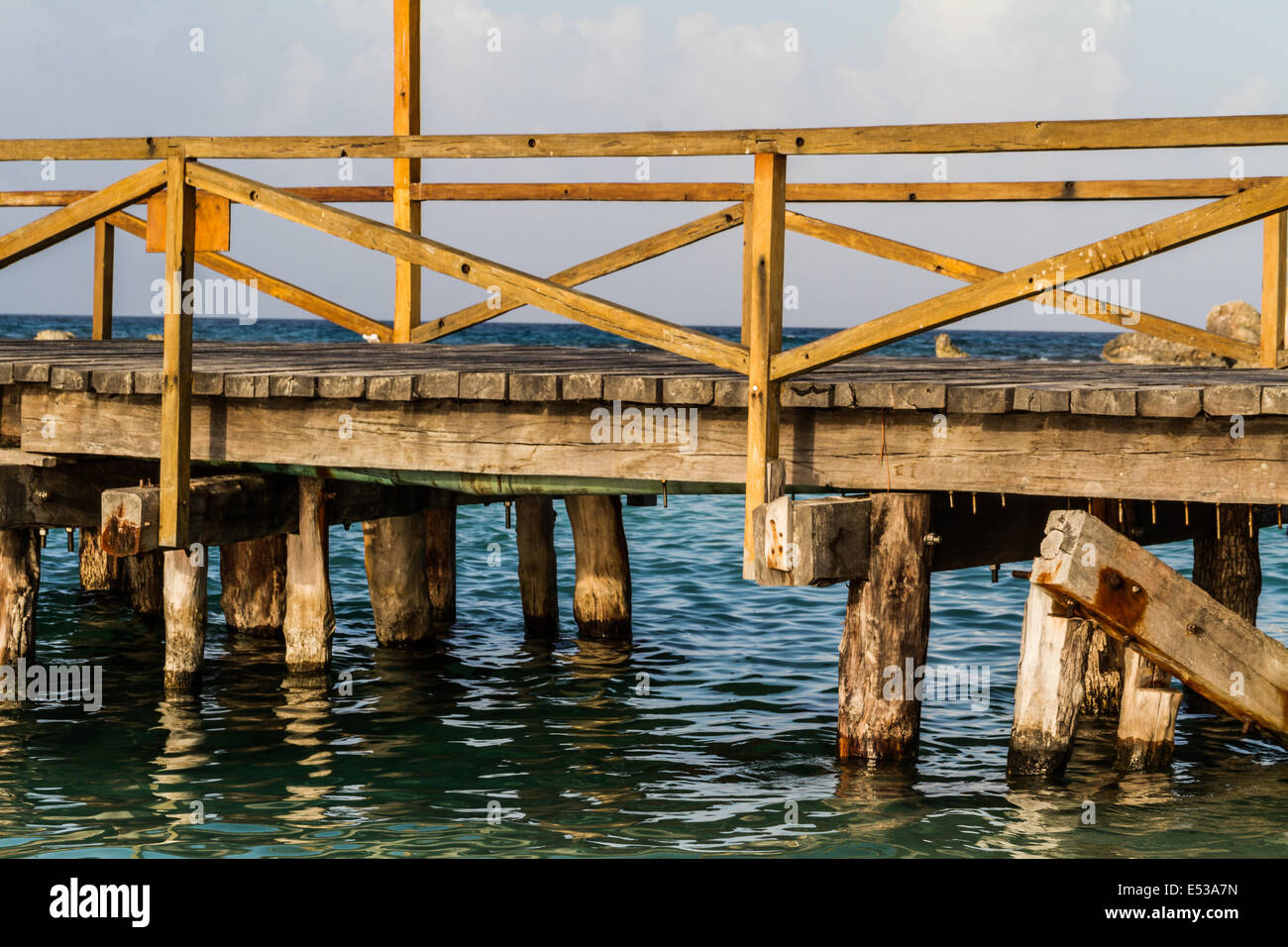 Wooden bridge above the water Stock Photo - Alamy