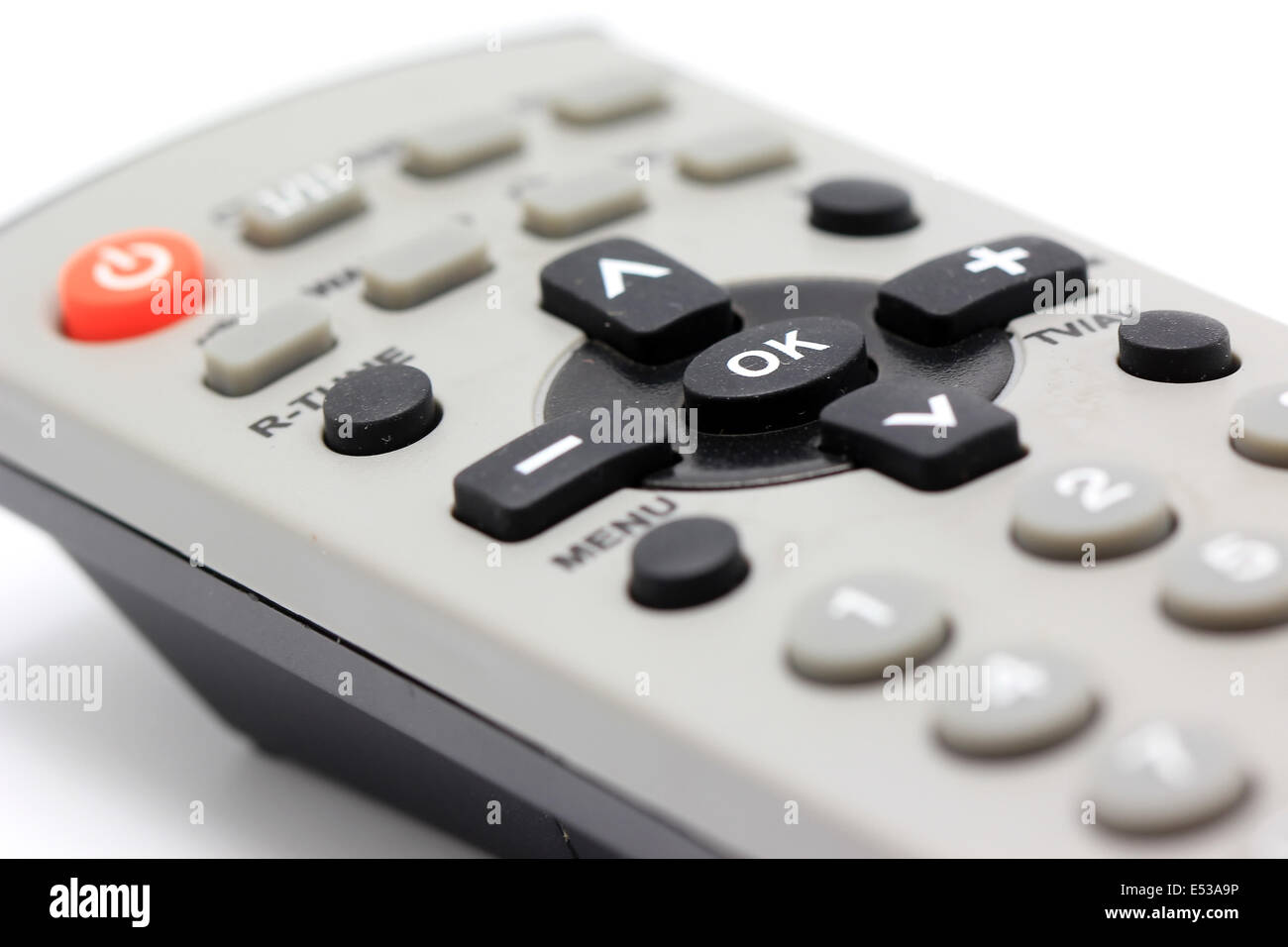 TV remote control isolated on white background Stock Photo - Alamy