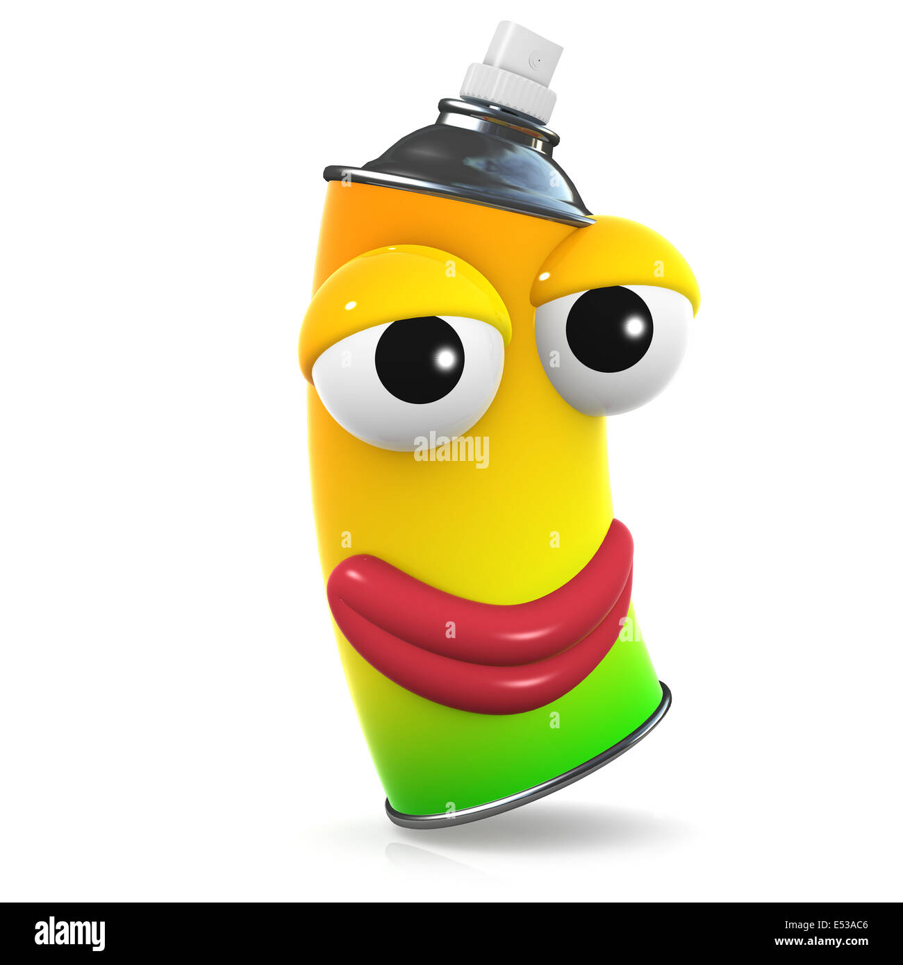 3d render of a smiling spray paint aerosol can Stock Photo - Alamy
