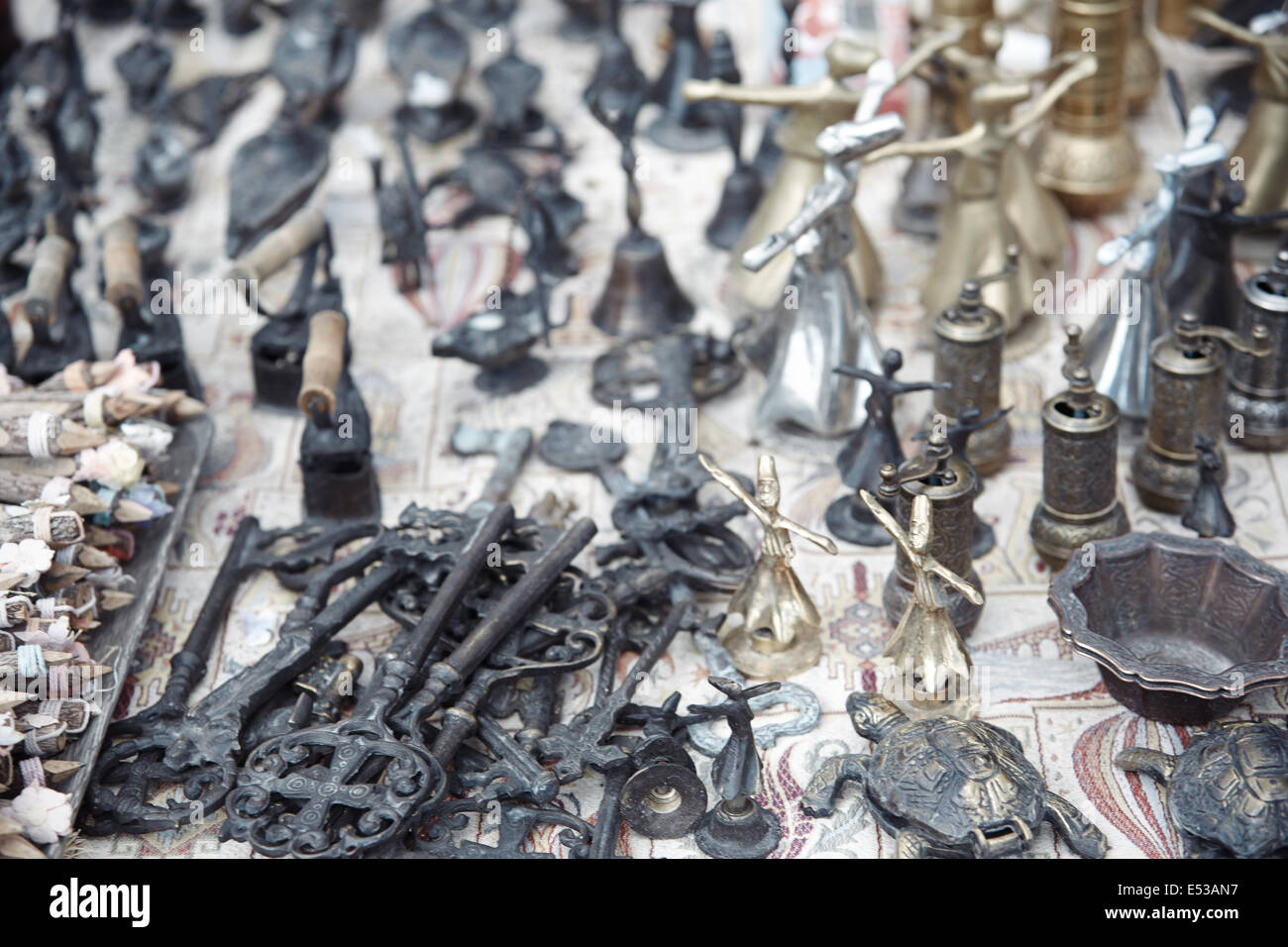 Old things for sale at Turkish antique store Stock Photo - Alamy