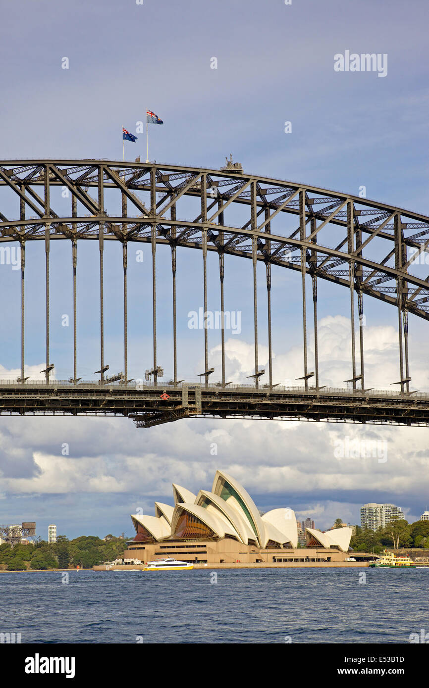 Sydney Harbour Bridge, a steel arch bridge across Sydney Harbour ...