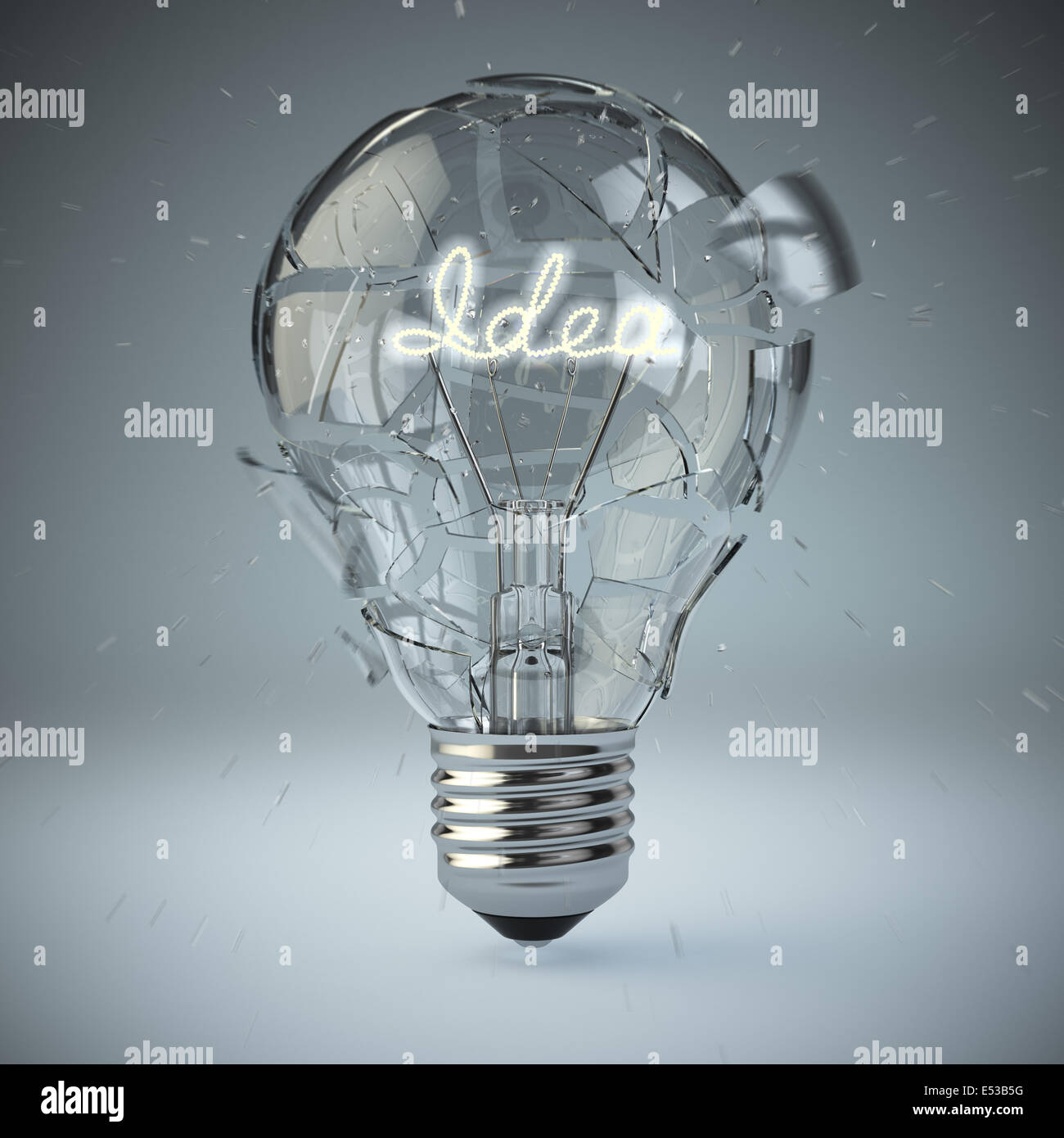 Light bulb exploding. Concept of idea. 3d Stock Photo - Alamy