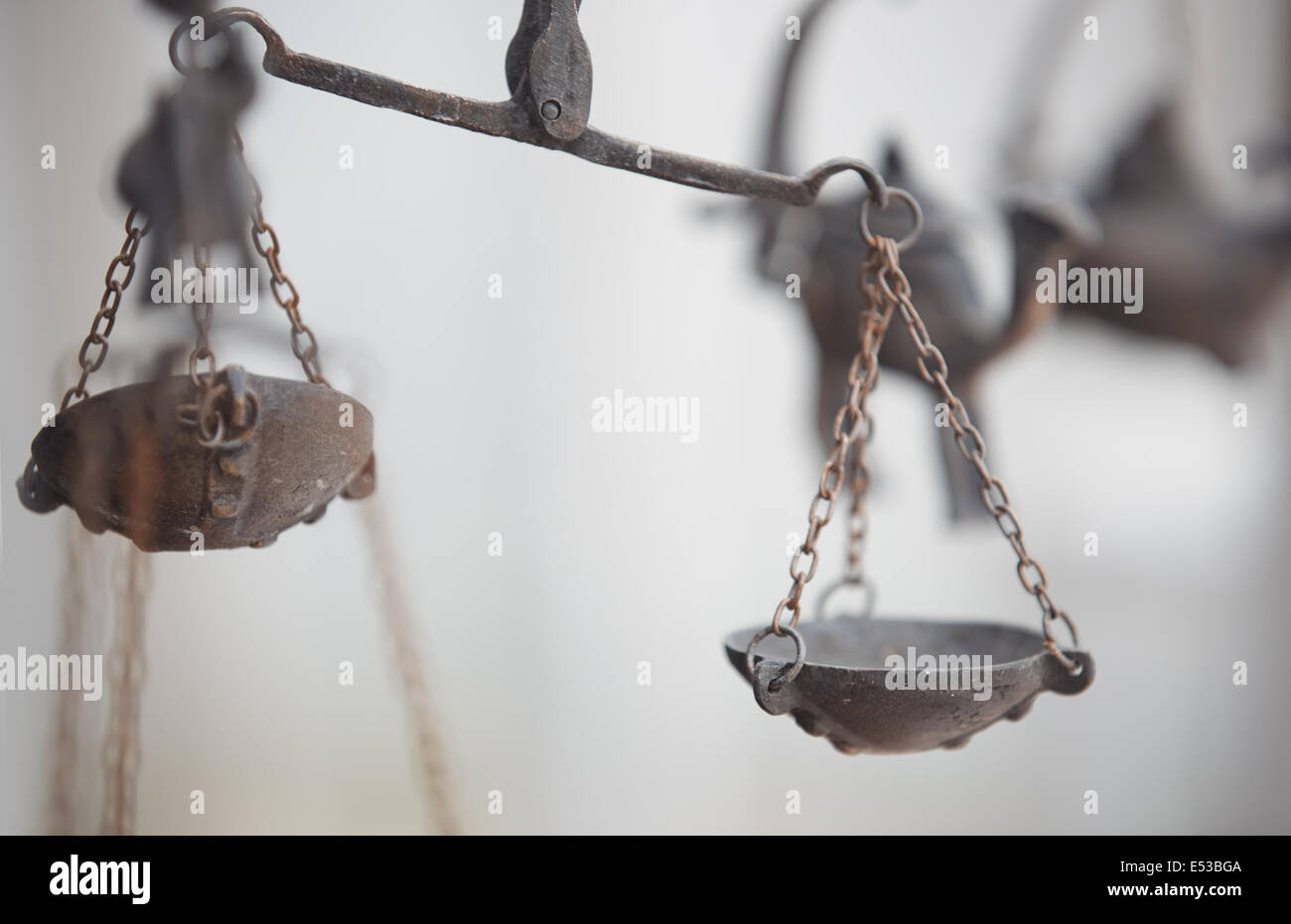 Old metal balance at antique store Stock Photo - Alamy