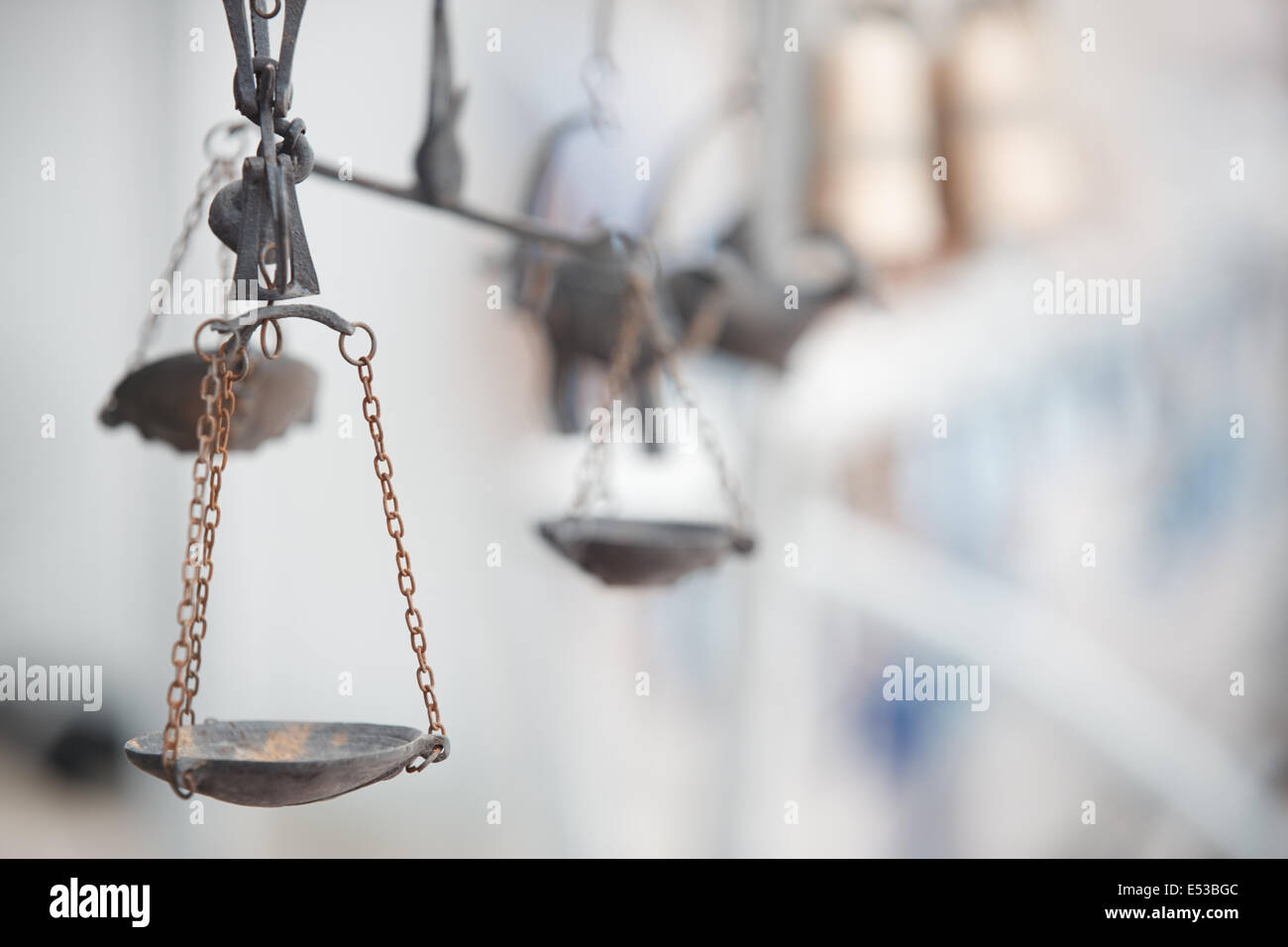 Old metal balance at antique store Stock Photo - Alamy
