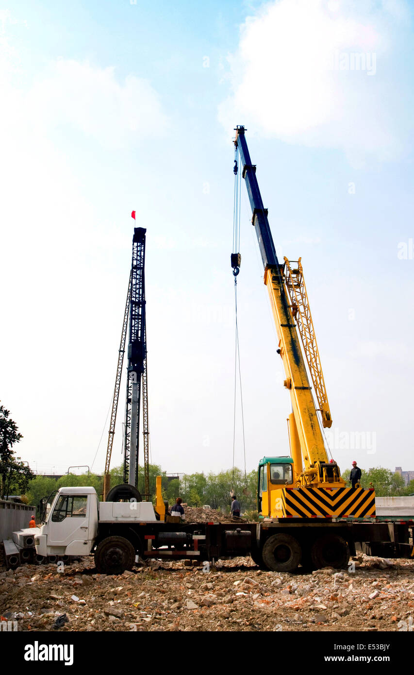 Crane in the construction site Stock Photo - Alamy