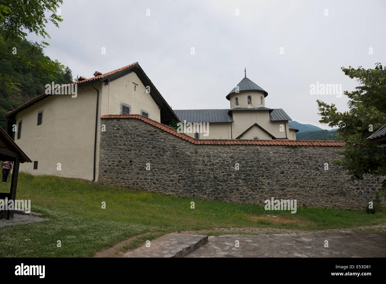 The ancient orthodox monastery Moraca in mountains of Montenegro Stock ...