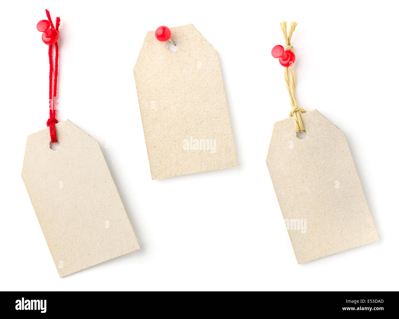 Collection of tags on a white background Stock Photo - Alamy