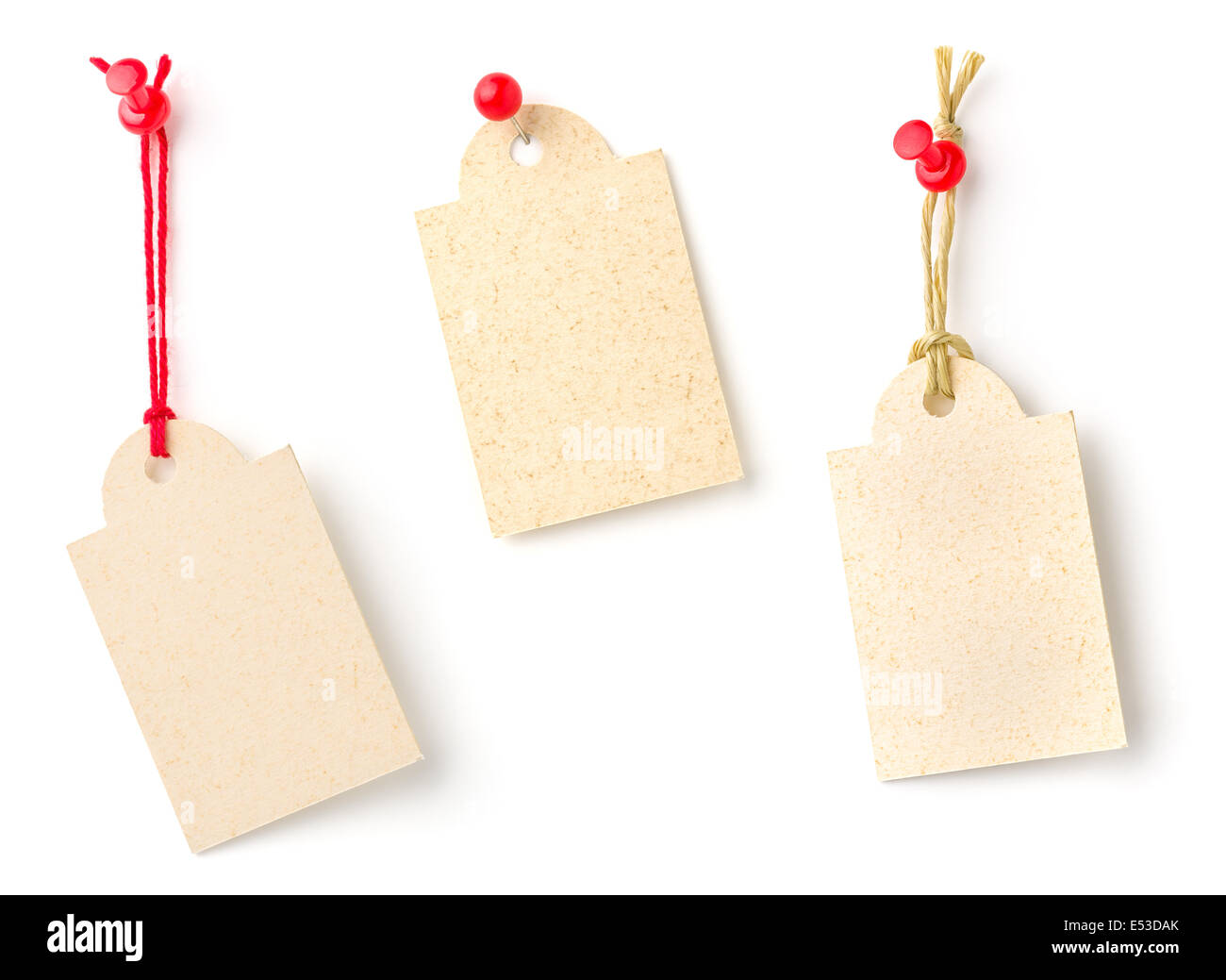 Collection of tags on a white background Stock Photo - Alamy