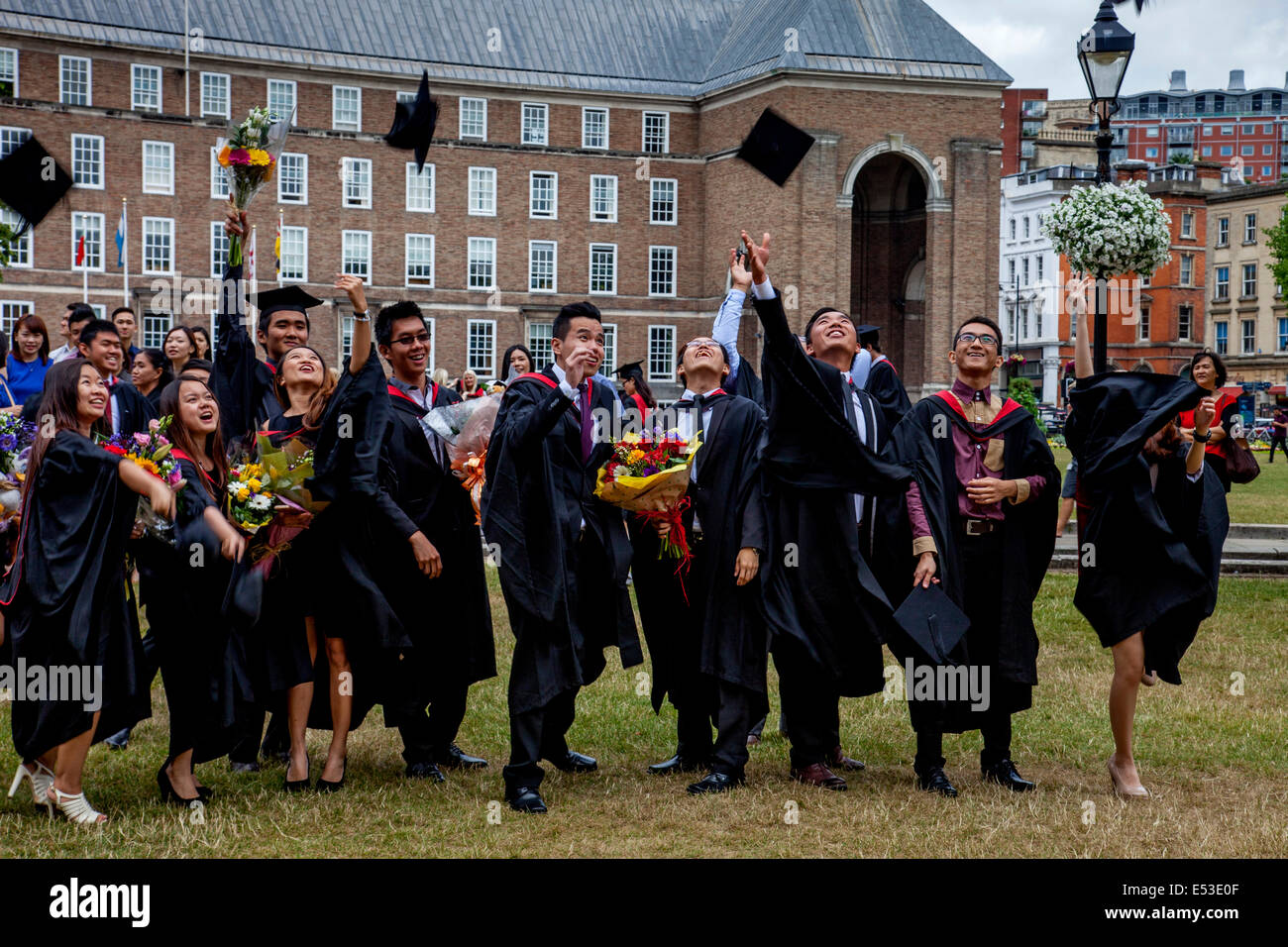 Graduating Students At The University of Western England Throw Their ...