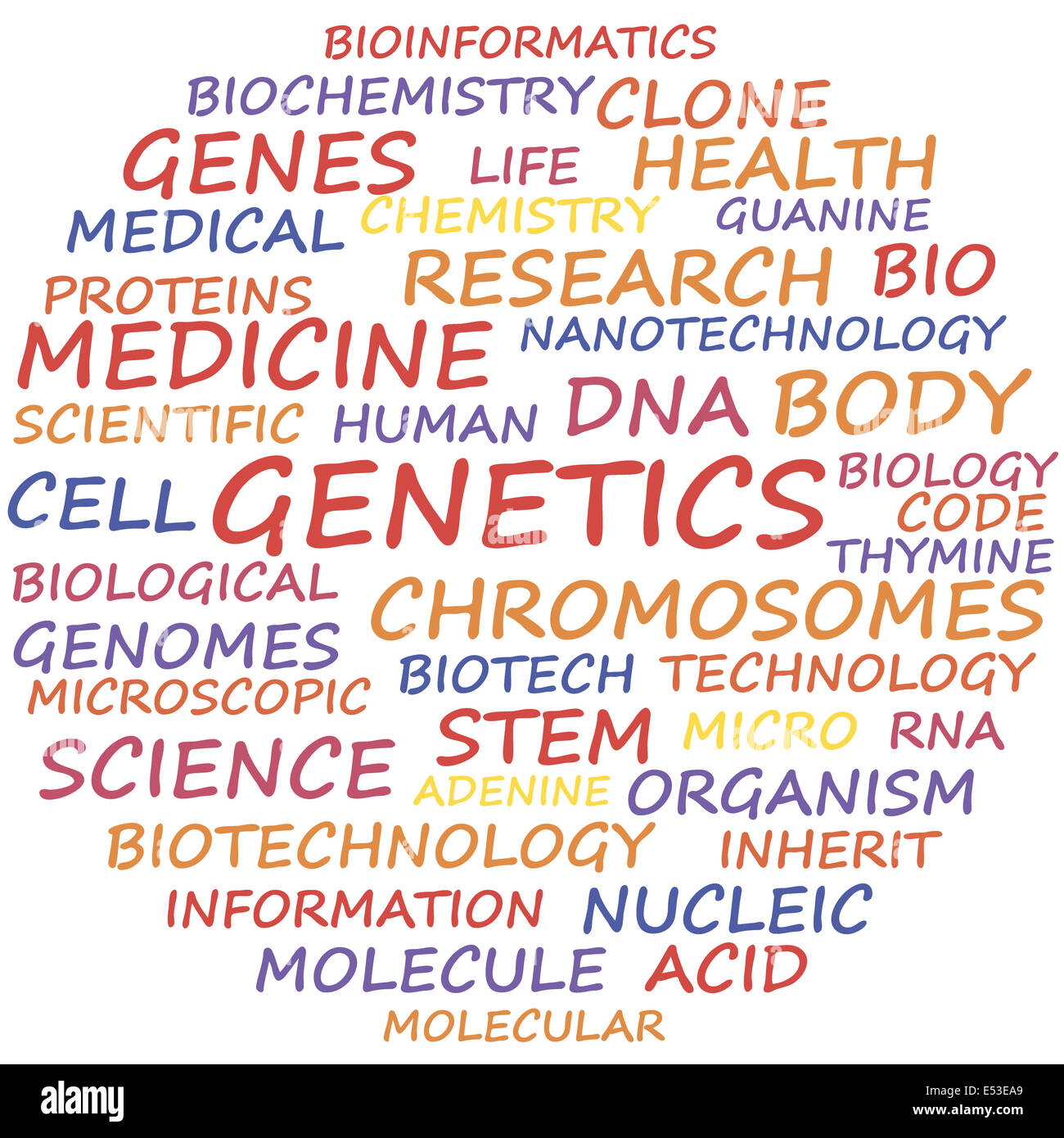 Genetics word cloud concept hi-res stock photography and images - Alamy