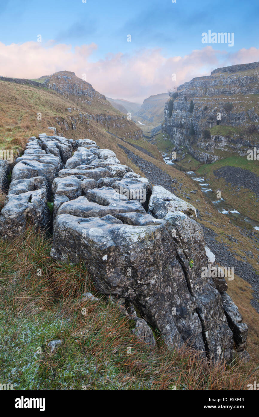Limestone Gorge above Gordale Scar, Malham, Malhamdale, Yorkshire Dales ...