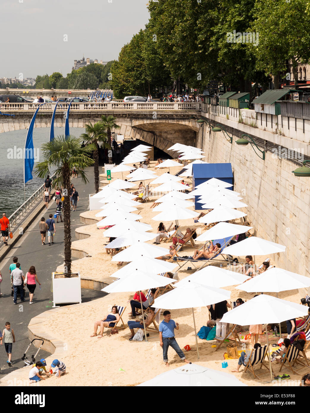 Paris, France. 19th July, 2014. People enjoying the opening day of ...