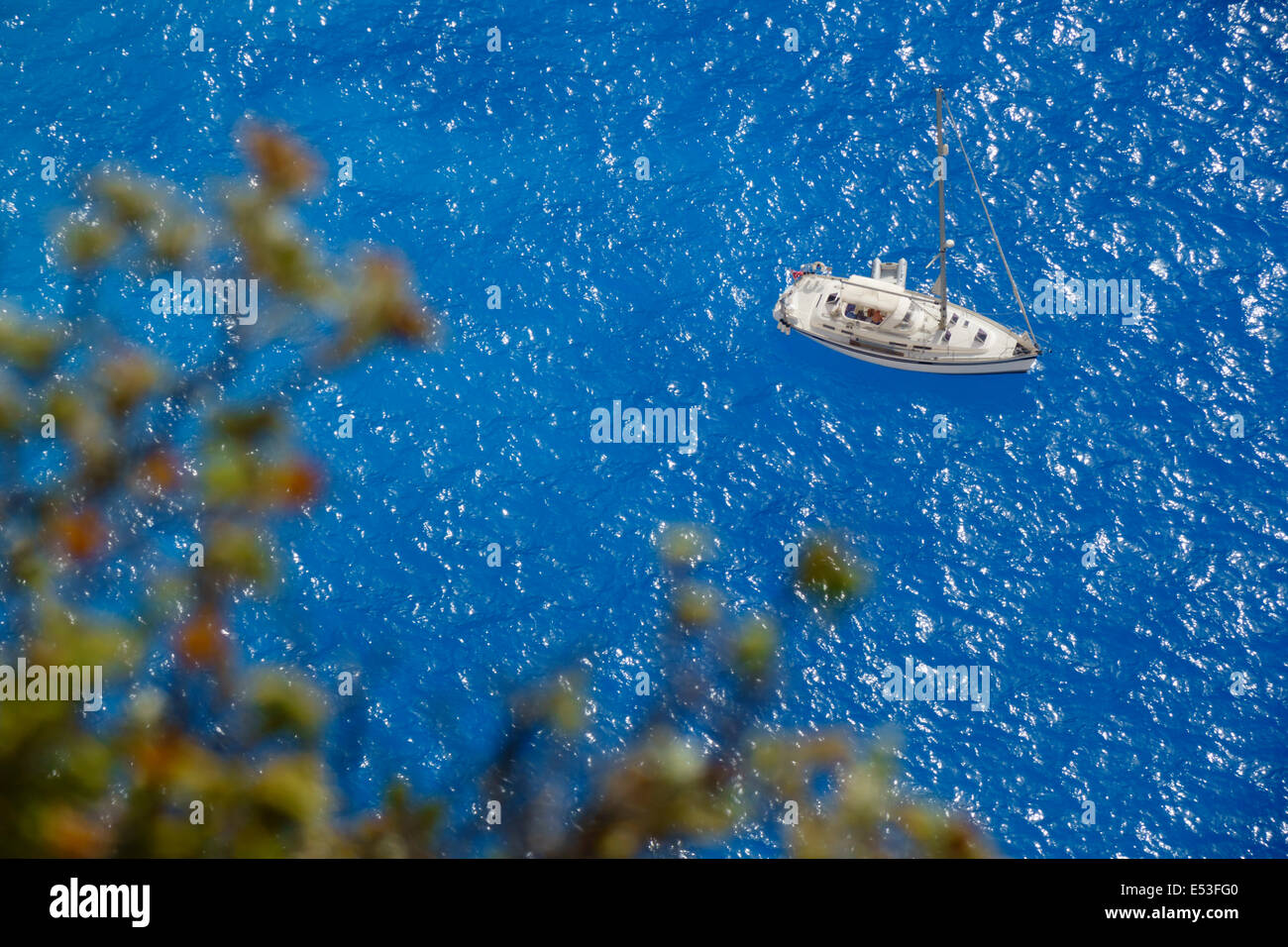 Zante, Greece - dramatic limestone cliffs provide a view of the Navagio ...