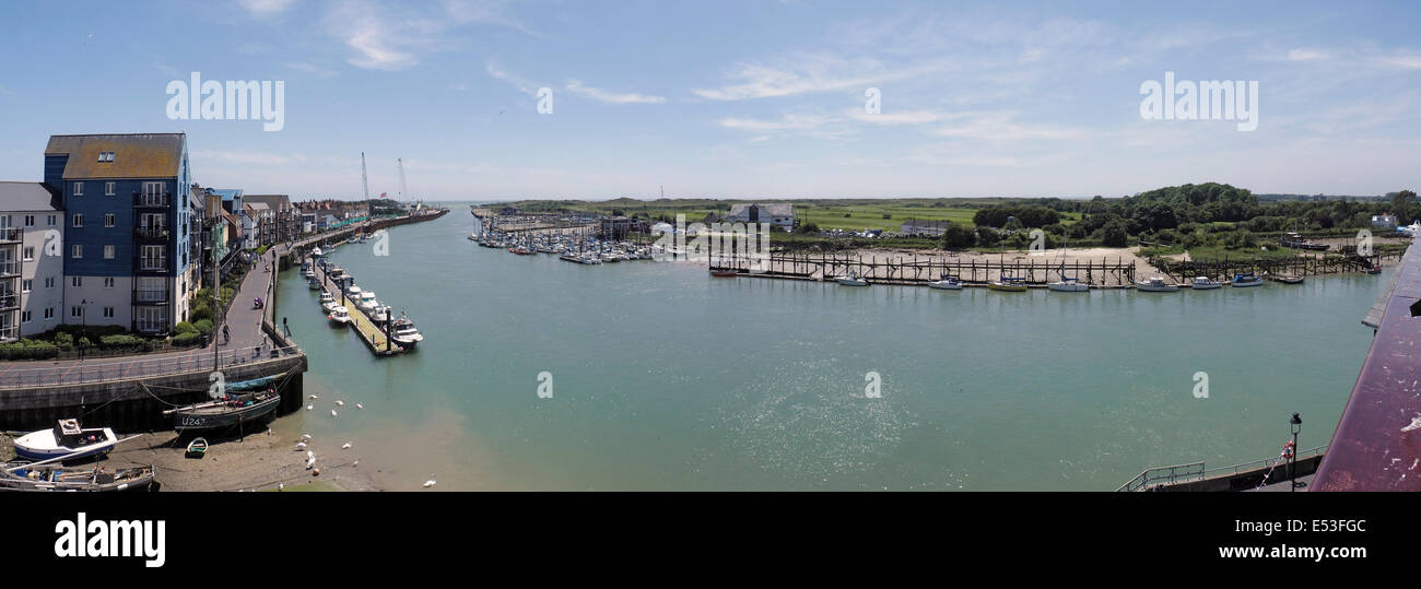 Littlehampton and the river Arun panorama taken from the Look and Sea ...