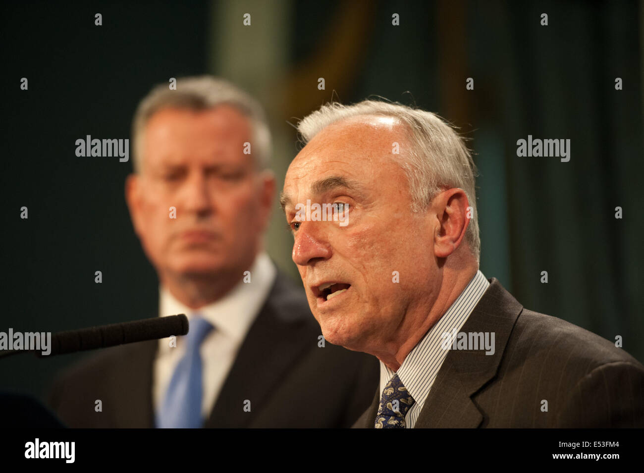 Manhattan, New York, USA. 18th July, 2014. MAYOR BILL DE BLASIO and ...