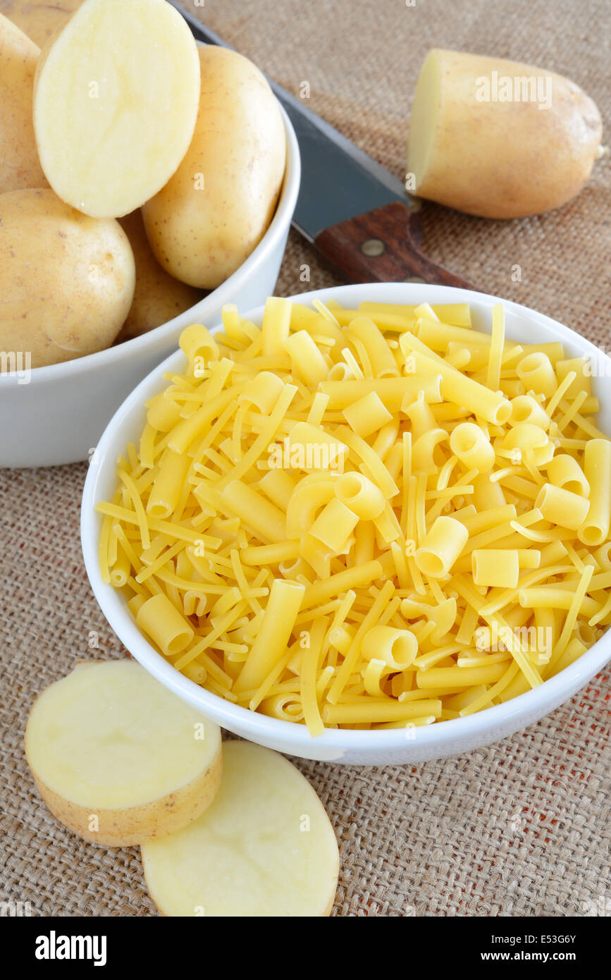 typical neapolitan recipe mixed pasta and potatoes Stock Photo - Alamy