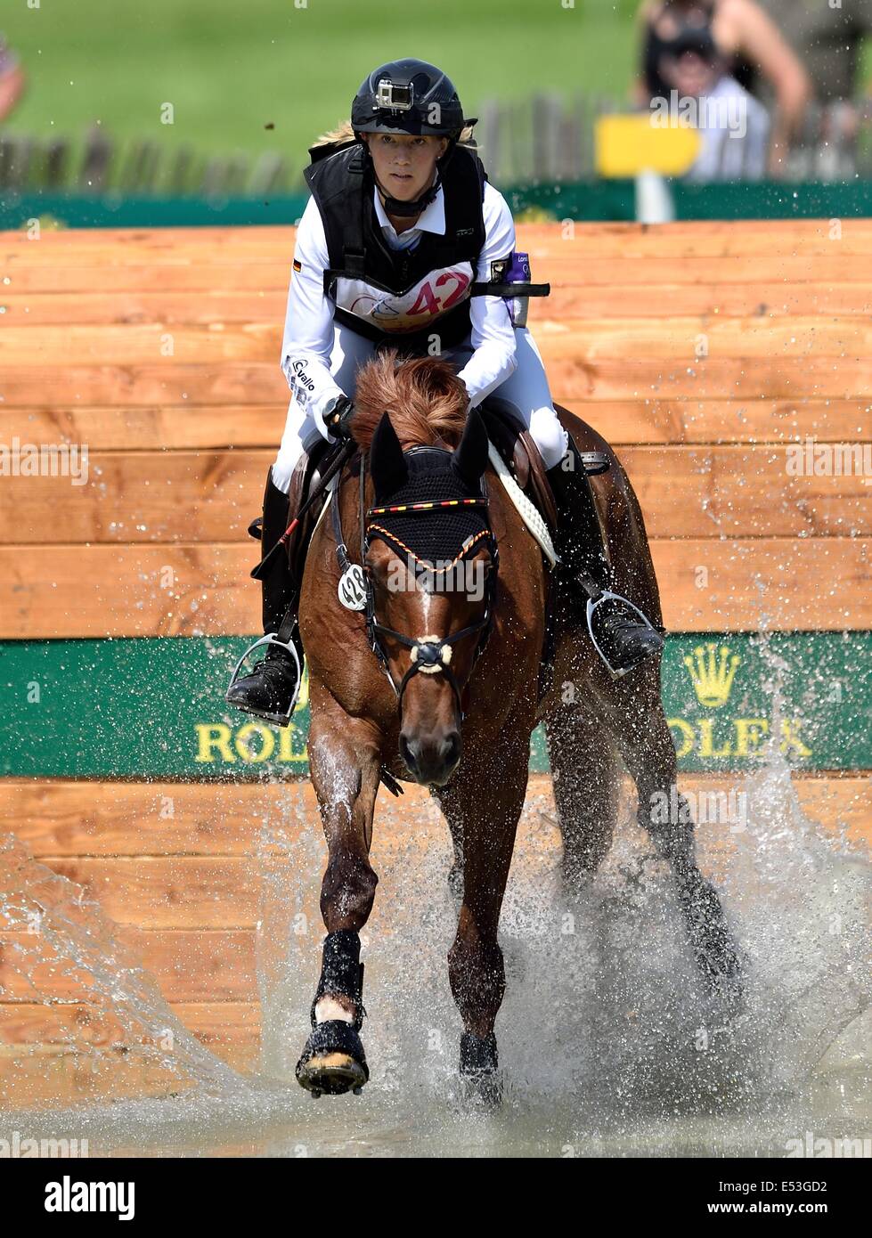 Aachen, Germany. 19th July, 2014. German rider Sandra Auffarth on her ...