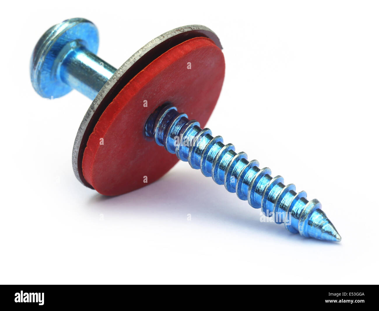 Screw with washer over white background Stock Photo - Alamy