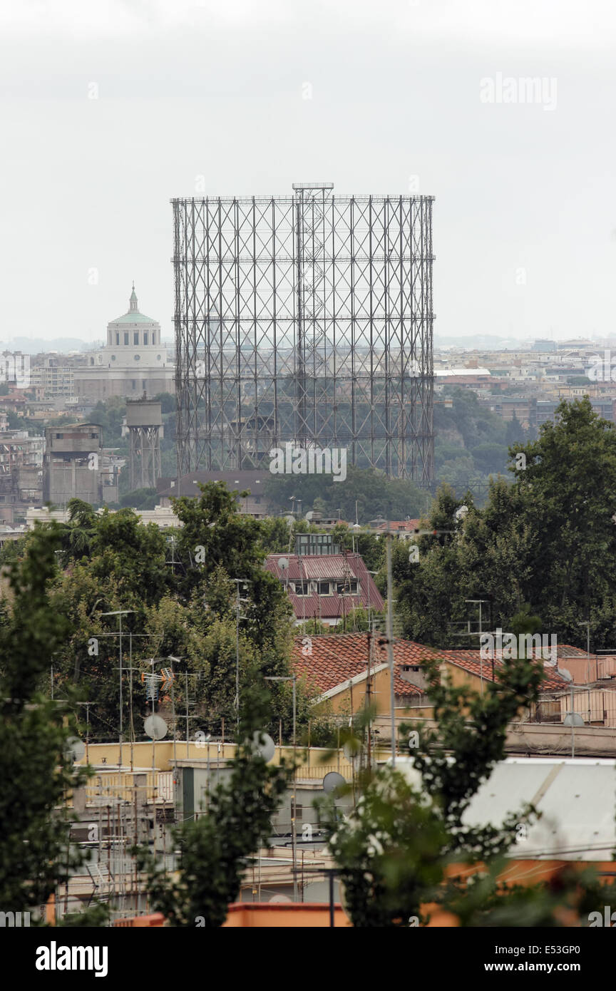 gas holder , old XIXcentury industrial architecture in Rome, Italy ...