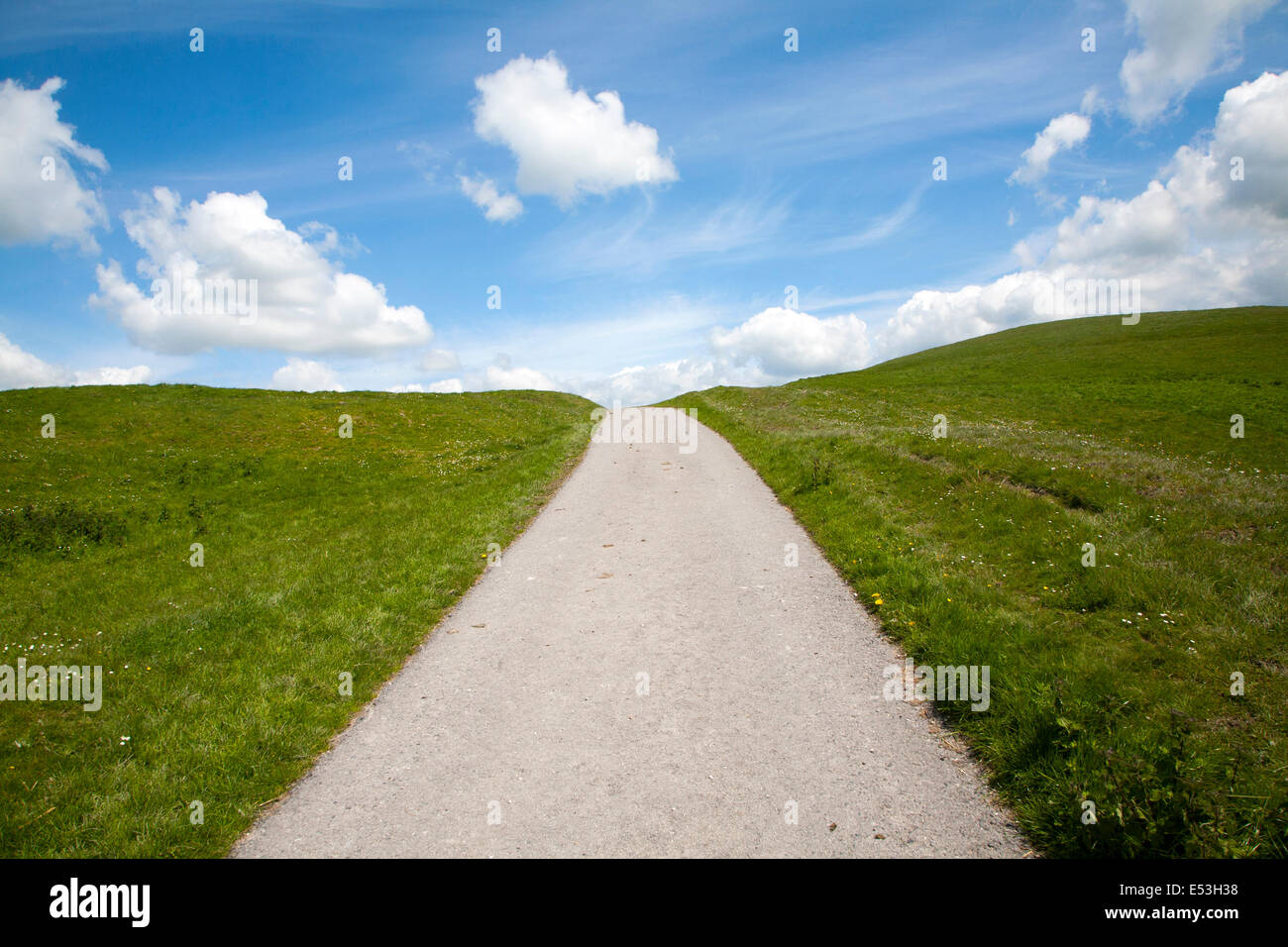 Small Narrow Lane On Chalk Downland Scarp Slope High Resolution Stock ...