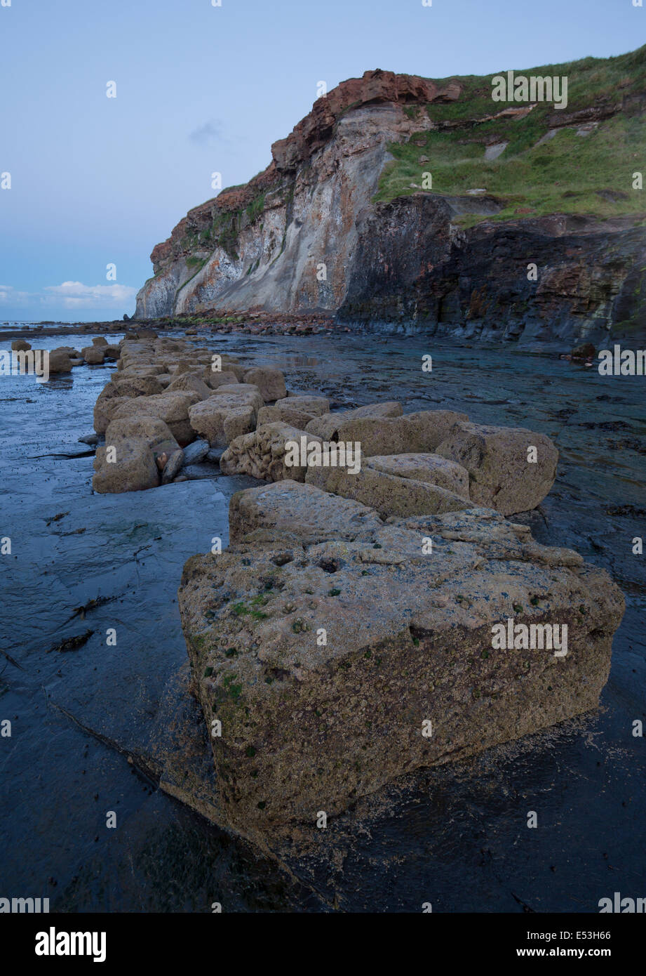 View towards the cliffs at the southern end of Saltwick Bay, Whitby ...