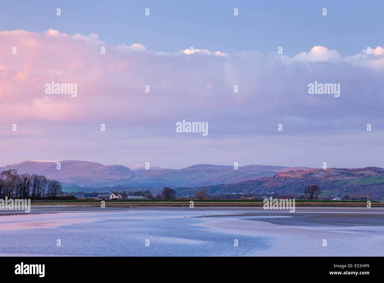 View over the Kent Estuary Towards the Southern Lakeland Fells from ...
