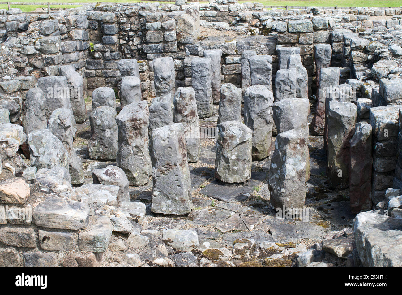 Details of hypocaust underfloor heating system, Vindolanda Roman Fort ...