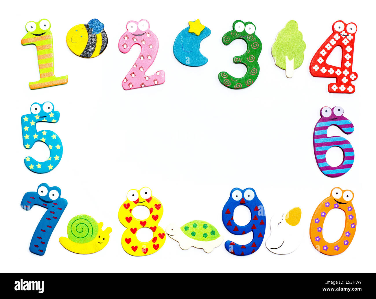 Funny number frame isolated on white background Stock Photo - Alamy