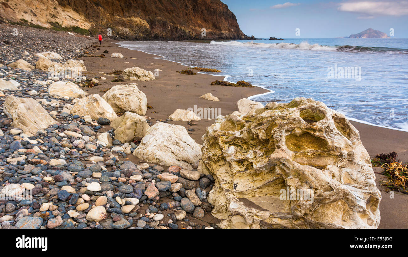 Beachcombing at Smugglers Cove, Santa Cruz island, Channel Islands ...