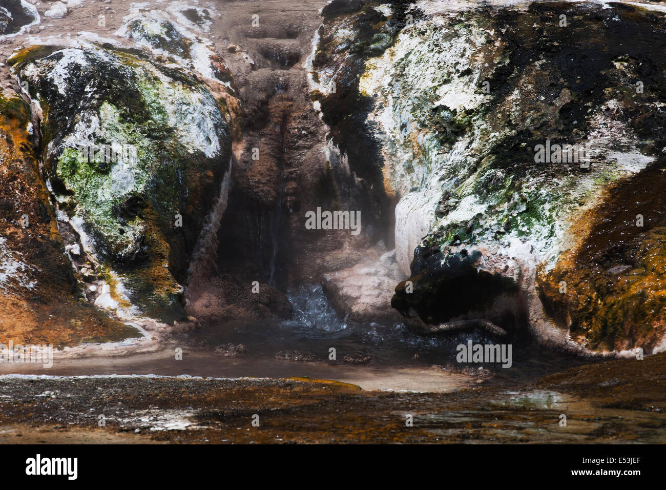 Water running down from Warbrick Terrace Stock Photo - Alamy