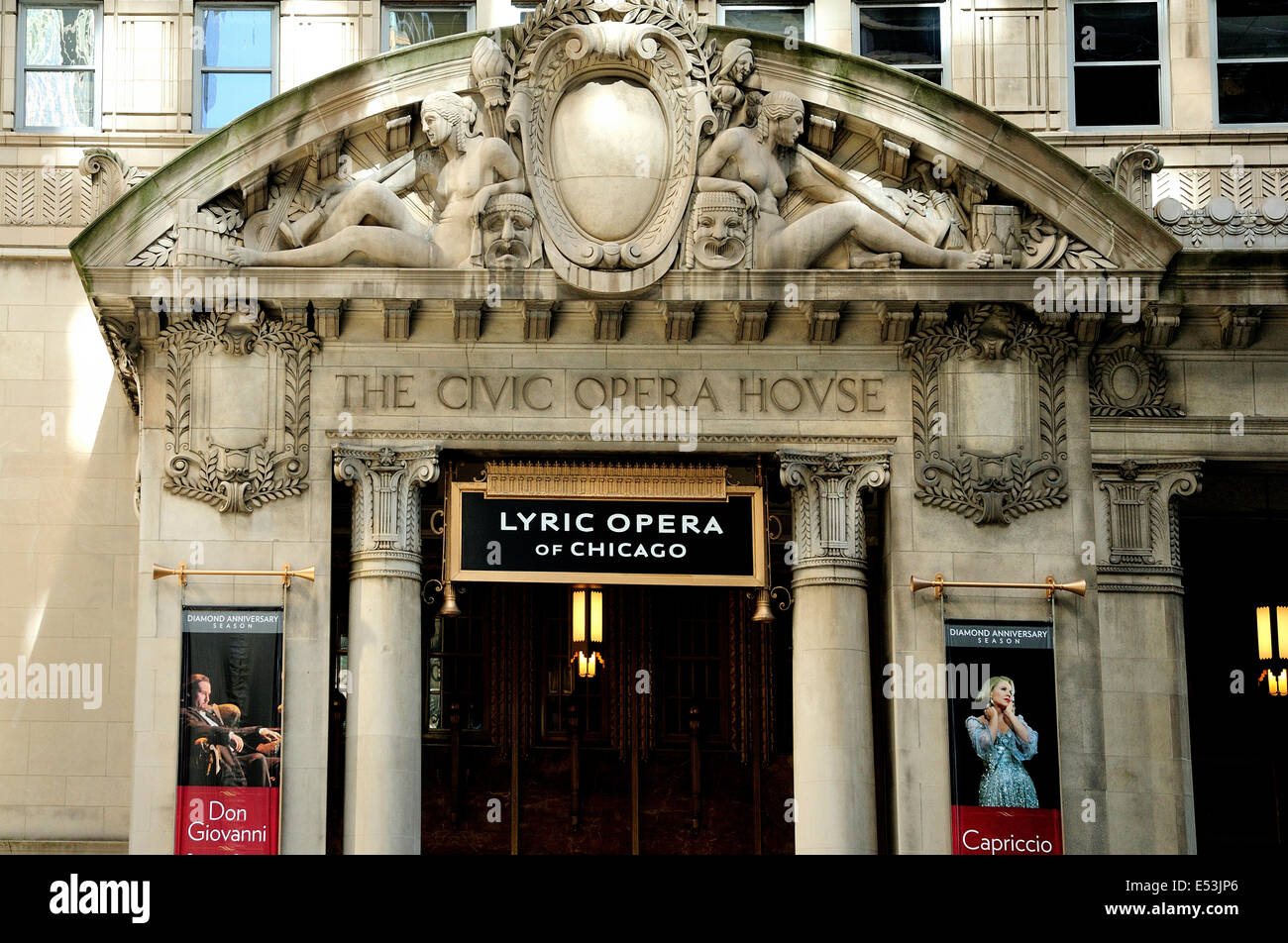 Exterior Facade of the Chicago Civic Opera House Stock Photo - Alamy