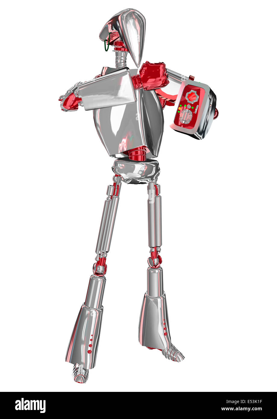 3D digital render of a hero droid isolated on white background Stock ...