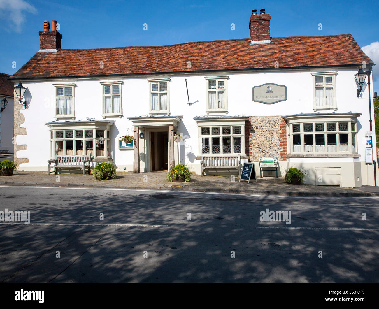 The Bell pub and restaurant Ramsbury, Wiltshire, England Stock Photo ...