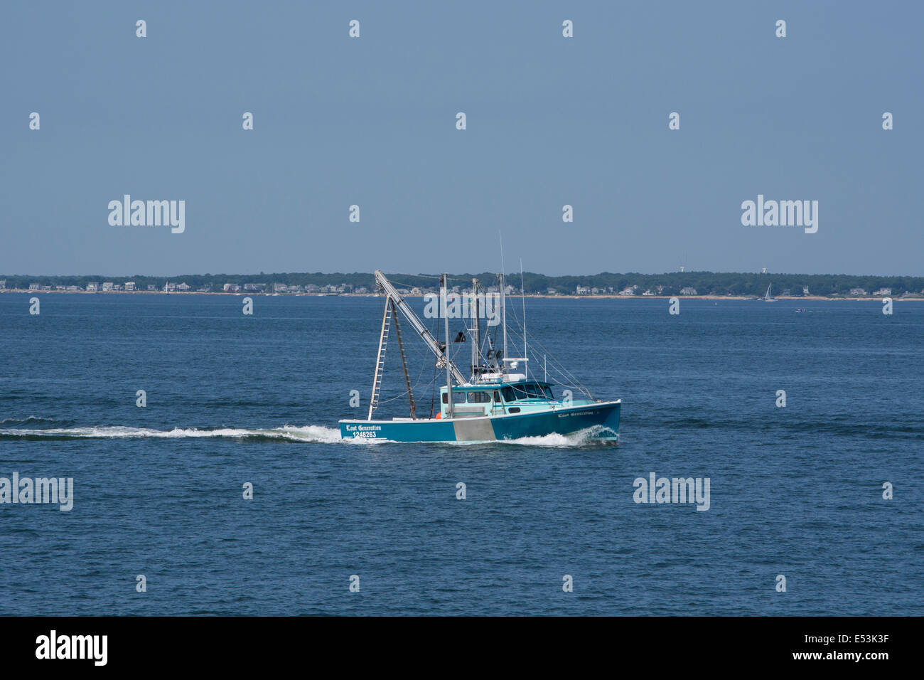Massachusetts, Cape Cod, Cape Cod Canal, Buzzards Bay. Working fishing ...