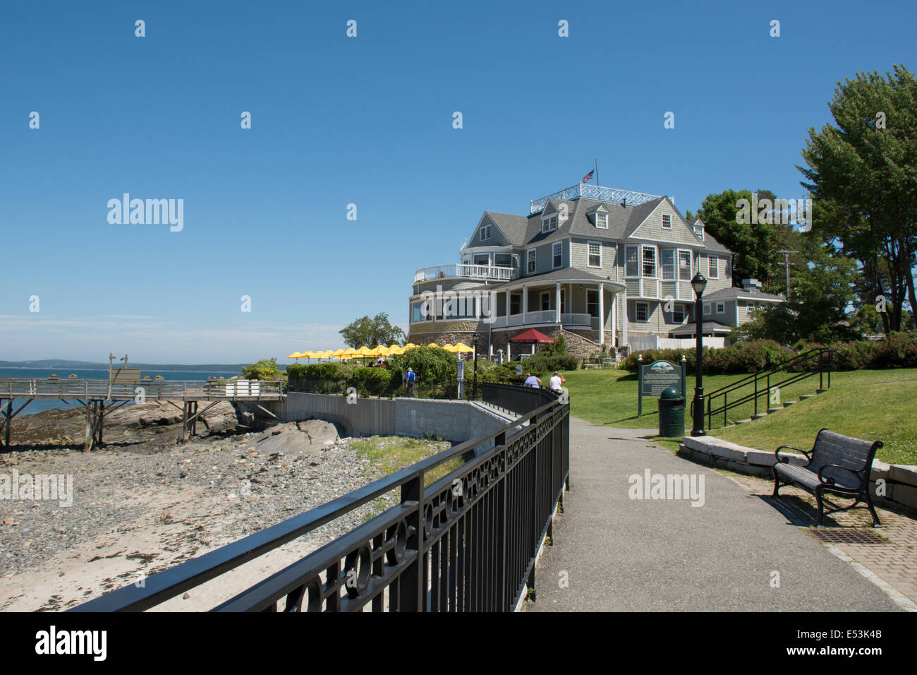Maine, Bar Harbor. Bar Harbor Shore Path, c. 1880, historic scenic ...