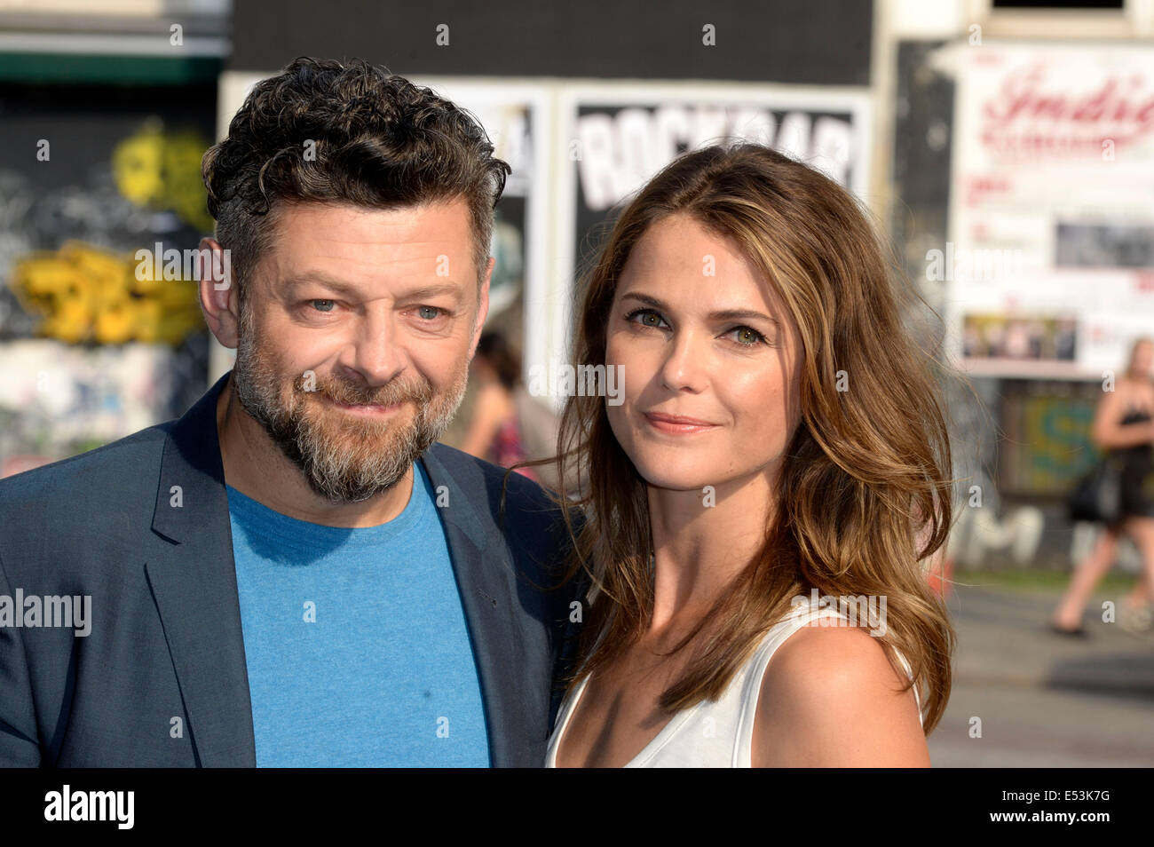 Berlin, Germany. 18th July, 2014. Andy Serkis and Keri Russell pose at ...
