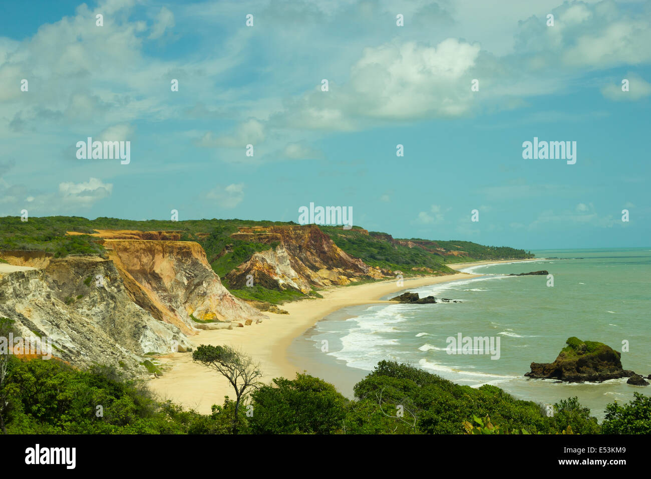Beautiful cliffs and desert beaches in the north-east of Brazil Stock ...