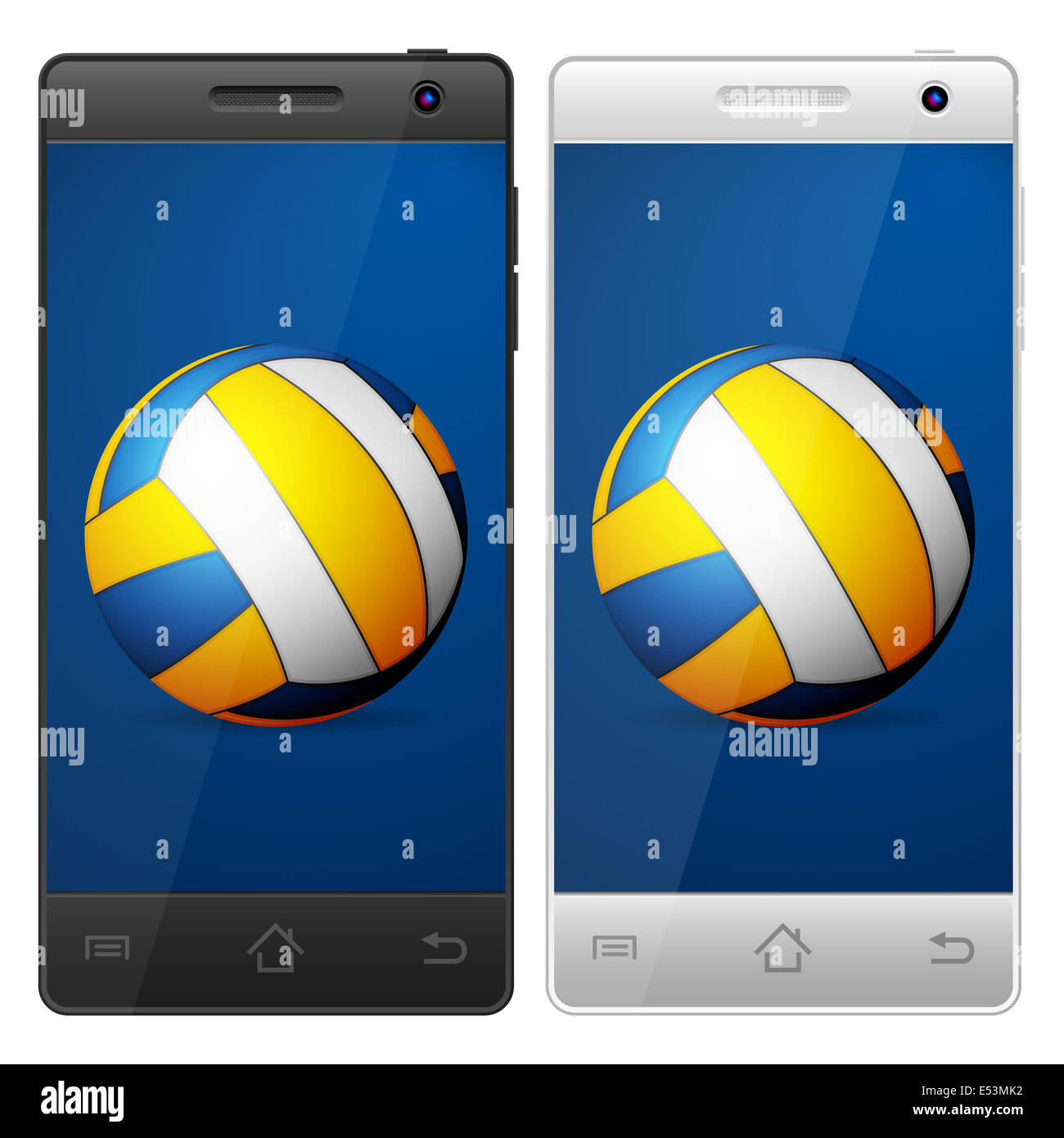 Smart phone with symbol on a white background Stock Photo - Alamy