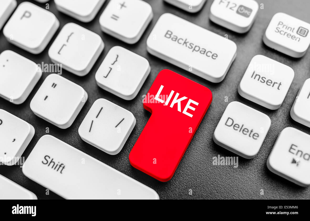 Like key on keyboard of laptop computer. Social concept Stock Photo - Alamy